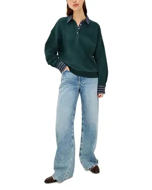 Rails Zavier Contrast Trim Sweatshirt - Forest