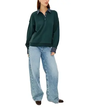 Rails Zavier Contrast Trim Sweatshirt - Forest
