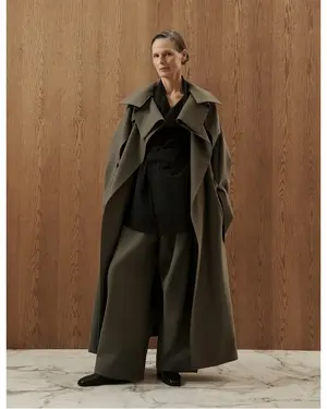 Issey Miyake Wool Long Coat - Gray