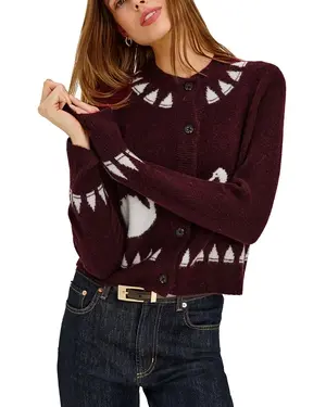 Rails Millie Swan Print Cardigan Sweater