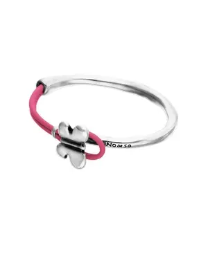 UNODE50 Leather Bracelet With Silver-tone Butterfly