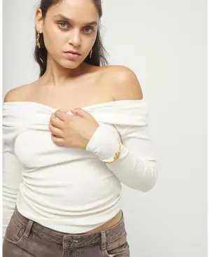 UNODE50 Gold-plated Heart Charm Bracelet - Orange