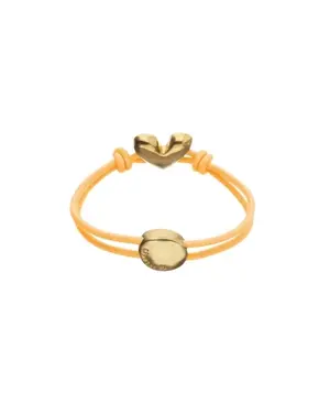 UNODE50 Gold-plated Heart Charm Bracelet - Orange