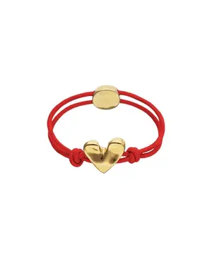 UNODE50 Gold-plated Heart Charm Bracelet - Red