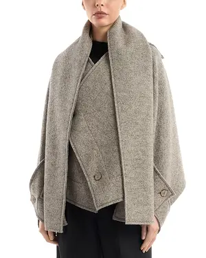Issey Miyake Wool Blend Granite Coat - Beige