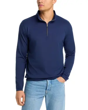 Peter Millar Peter Millar Crown Crafted Albatross Pique Quarter Zip Sweater Navy