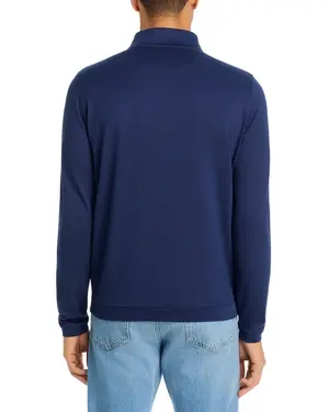 Peter Millar Crown Crafted Albatross Pique Quarter Zip Sweater - Navy