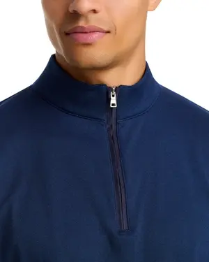 Peter Millar Crown Crafted Albatross Pique Quarter Zip Sweater - Navy