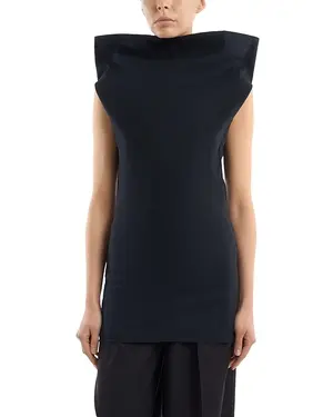 Issey Miyake Structured Neckline Top - Dark Navy