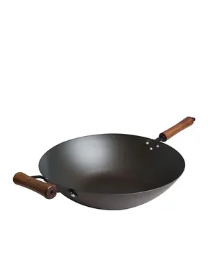 JOYCE CHEN Carbon Steel Preseasoned Stir Fry Pan, 24.25 L X 14 W X 5 H - Black