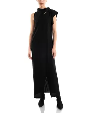 Issey Miyake Tubular T One Shoulder Cutout Dress - Black
