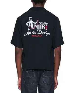 Amiri Art & Design Crepe Camp Shirt