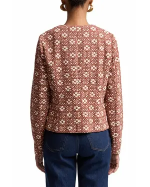 Bagatelle Jacquard Collarless Zip-up Jacket
