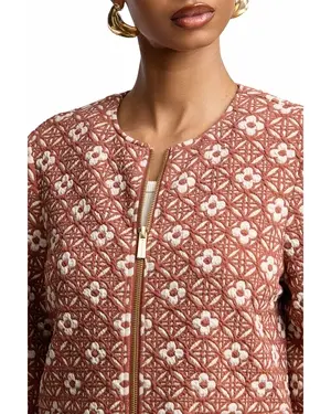 Bagatelle Jacquard Collarless Zip-up Jacket