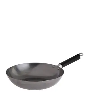 JOYCE CHEN Uncoated Carbon Steel Stir Fry Pan With Phenolic Handle, 20.1 L X 12 W X 2.87 H - Silver