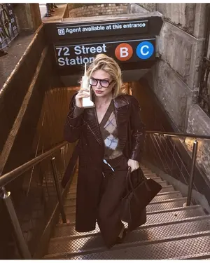 Avec Les Filles Faux Leather Belted Maxi Trench Coat
