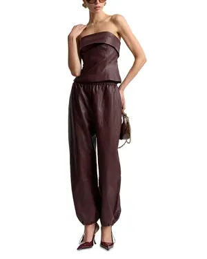 Avec Les Filles Faux Leather Balloon Pants