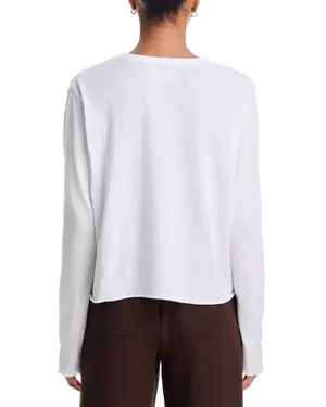 The Great. Long Sleeve Cotton Cropped Tee