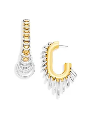 Rabanne Punk Xl Link Two Tone Hoop Earrings - Gold/silver