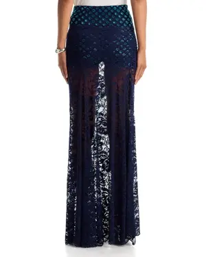 Rabanne Embellished Lace Maxi Skirt