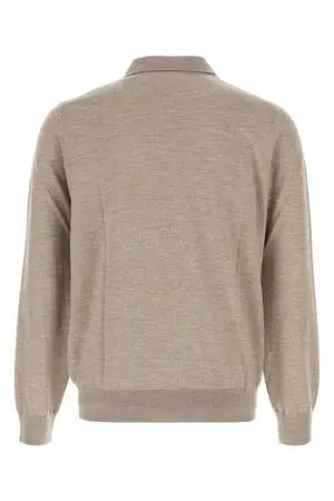 Brioni Dove Grey Cashmere Blend Polo Shirt