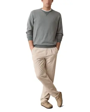 Marine Layer Relaxed Cloud 9 Terry Crewneck Sweatshirt - Basalm Green Stripe