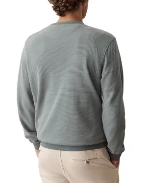 Marine Layer Relaxed Cloud 9 Terry Crewneck Sweatshirt - Basalm Green Stripe