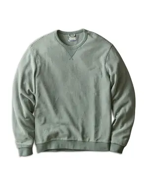 Marine Layer Relaxed Cloud 9 Terry Crewneck Sweatshirt - Basalm Green Stripe