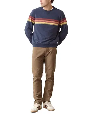 Marine Layer Relaxed Cloud 9 Terry Crewneck Sweatshirt - Navy Sunset Stripe