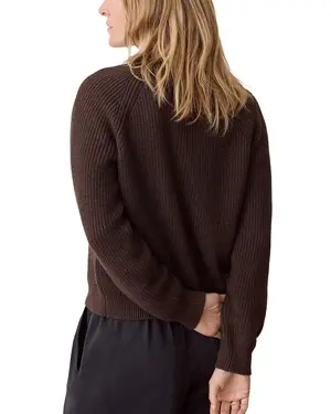Marine Layer Collared Long Sleeve Cardigan - Chocolate