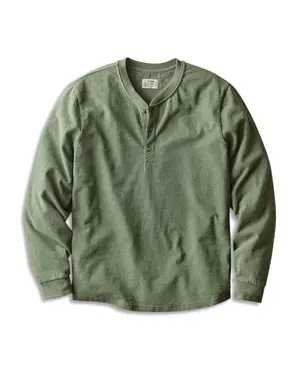 Marine Layer Luxe Jersey Henley - Basalm Green Heather