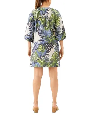 Karen Kane Cotton Puffed Sleeve Peasant Dress
