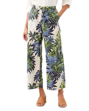 Karen Kane Printed Cotton Drawstring Ankle Pants