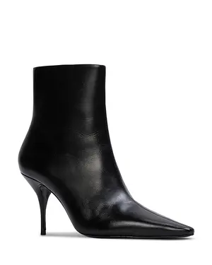 BLACK SUEDE STUDIO Snip Toe Leather Ankle Boots