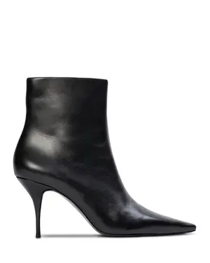 BLACK SUEDE STUDIO Snip Toe Leather Ankle Boots