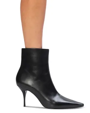 BLACK SUEDE STUDIO Snip Toe Leather Ankle Boots