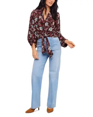 Karen Kane Blouson Sleeve Tie Front Top