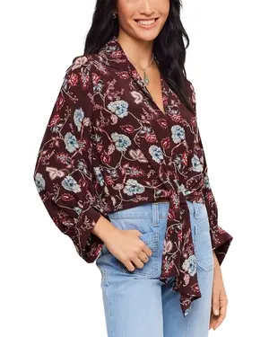 Karen Kane Blouson Sleeve Tie Front Top