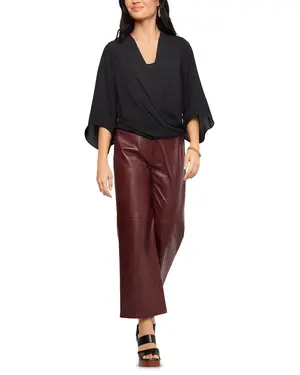 Karen Kane Draped Crossover Top - Black