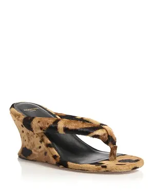 Balenciaga Ocelot Print Wedge Sandals