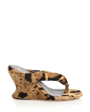 Balenciaga Ocelot Print Wedge Sandals