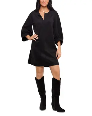 Karen Kane Faux Suede Puff Sleeve Dress