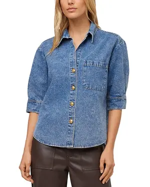 Fifteen Twenty Suri Button Up Puff Sleeve Top