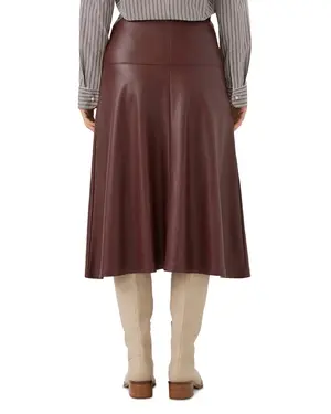Karen Kane Faux Leather Midi Skirt