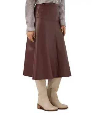 Karen Kane Faux Leather Midi Skirt