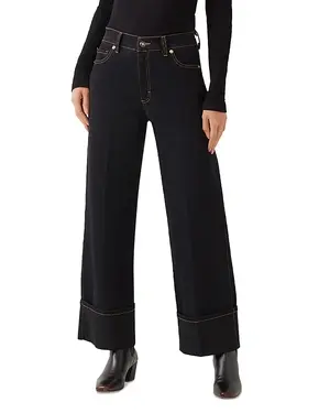 Karen Kane High Rise Cuffed Cropped Jeans