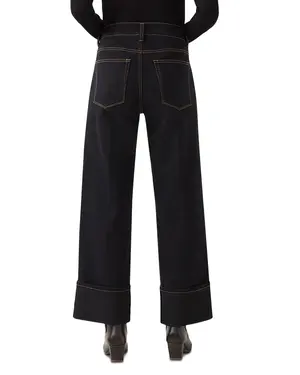 Karen Kane High Rise Cuffed Cropped Jeans