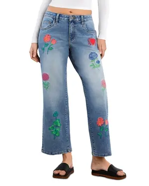 BILLY T Blossom High Rise Embroidered Jeans