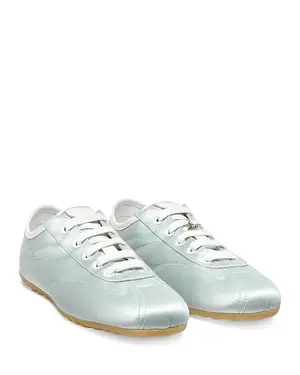 Alexander McQueen Satin Sneakers - Dark Green