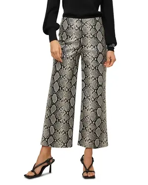 Fifteen Twenty Kelly Faux Leather Cropped Pants - Print